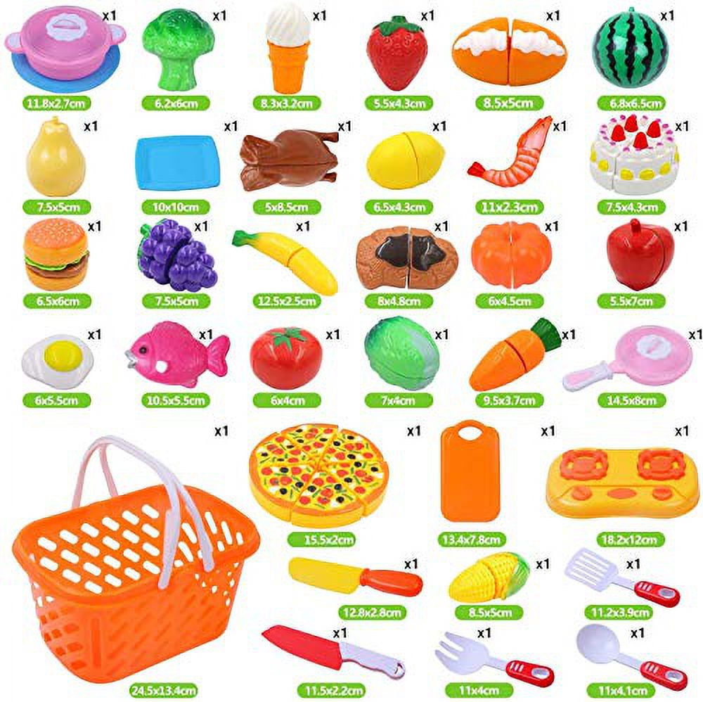 DigHeath Pretend Play Food Set,Kitchen Cutting Toys,BPA Free Plastic ...