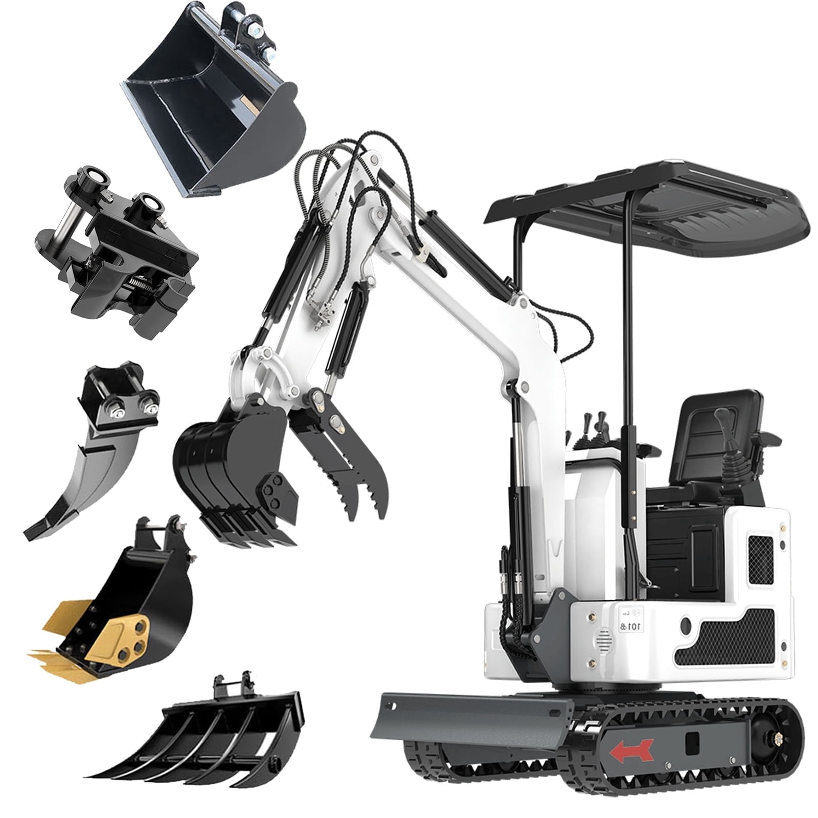 DigMaster 1.2-Ton Mini Excavator Pilot Control System 13.5HP B&S Petrol ...