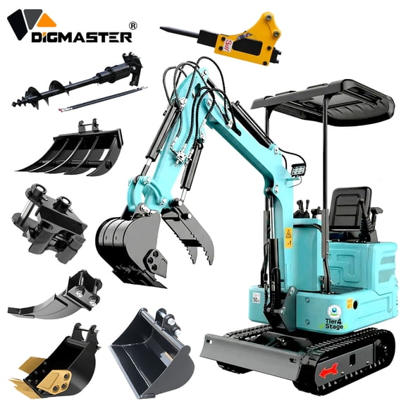 DigMaster 4000lb Mini Excavator Kubota Diesel Twin-Cylinder Engine ...