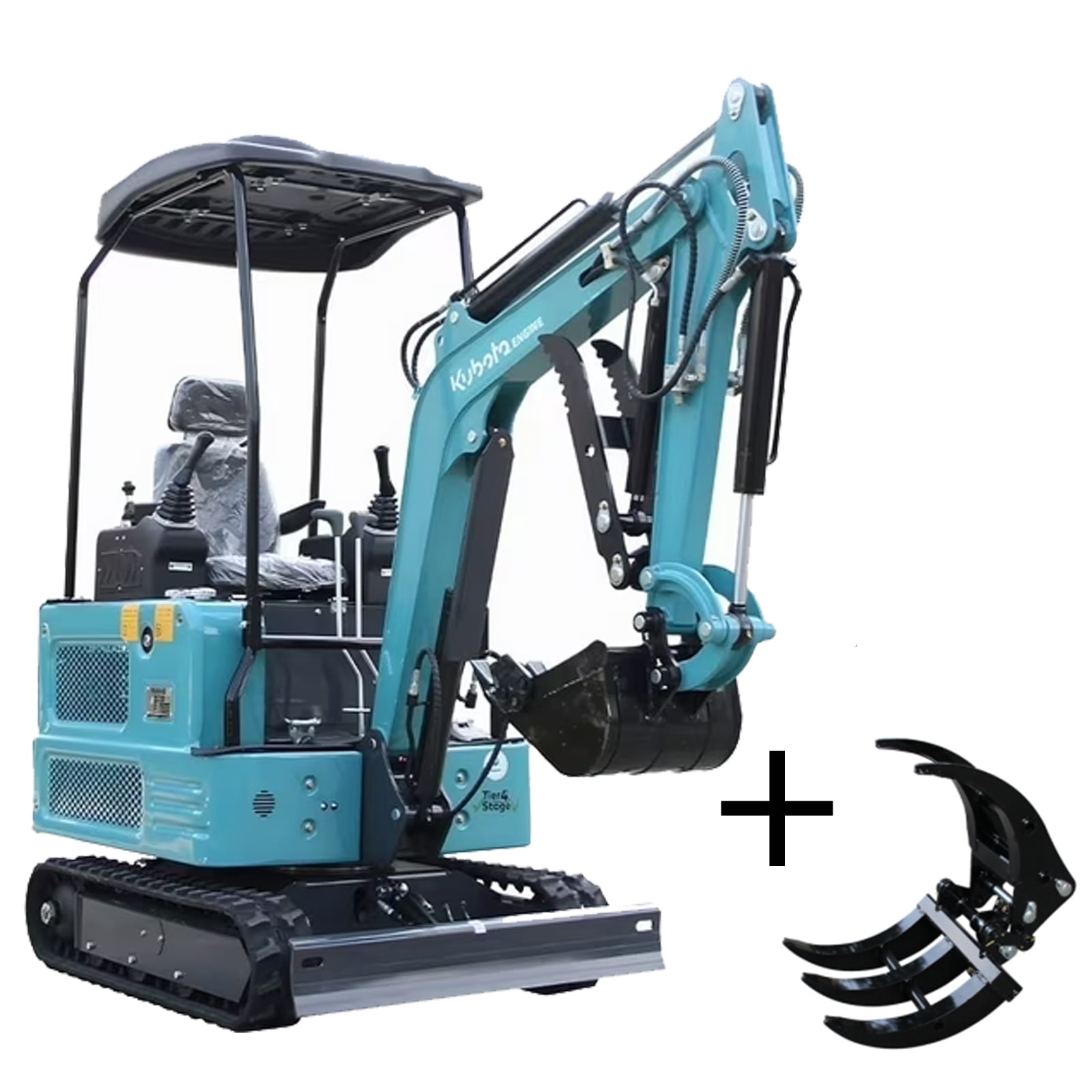 DigMaster 1.8 Ton Mini Excavator Kubota Diesel Engine 2800LBS Dig Force ...