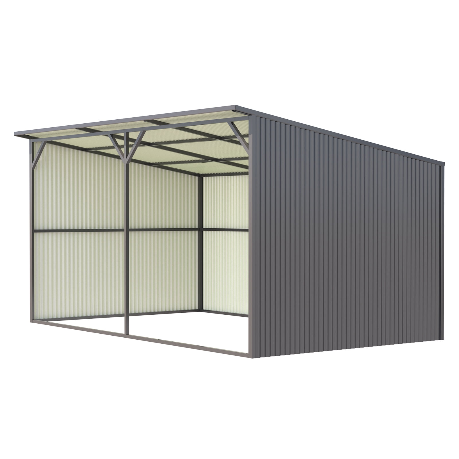 DigMaster 20'x12' Galvanized Metal Livestock Shed Cowshed/Stable/Sheep ...