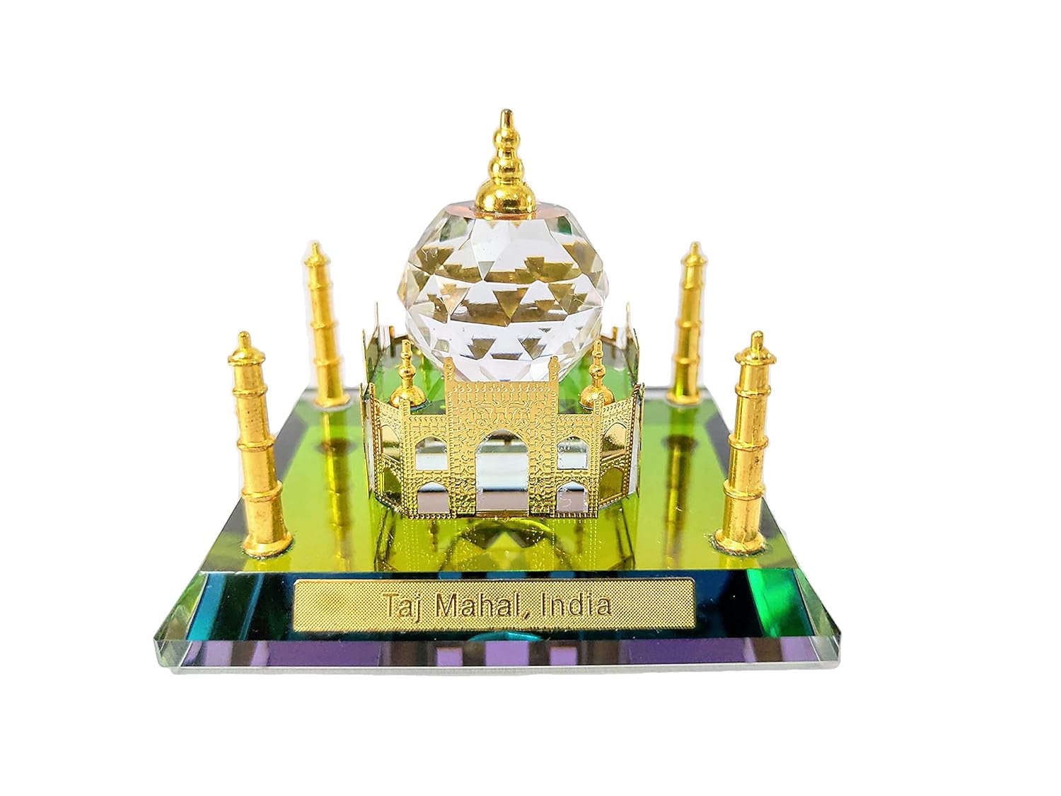 DigaNT Crystal Taj Mahal Showpiece With Golden Multicolor Hue Home ...