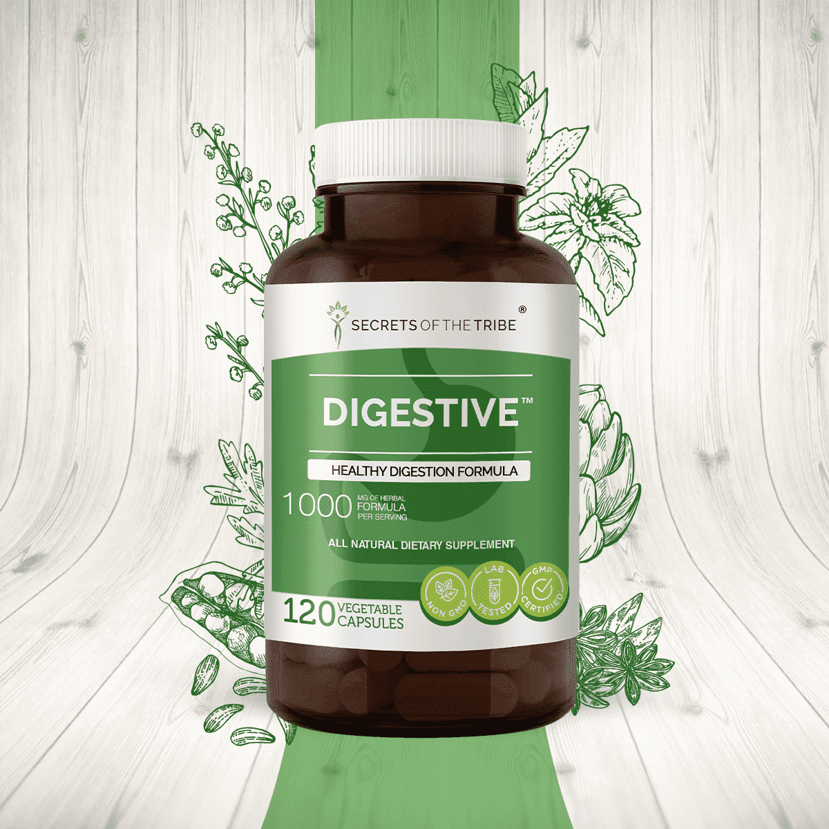 Secrets of the Tribe Digestive Capsules Dietary Supplement, Natural ...