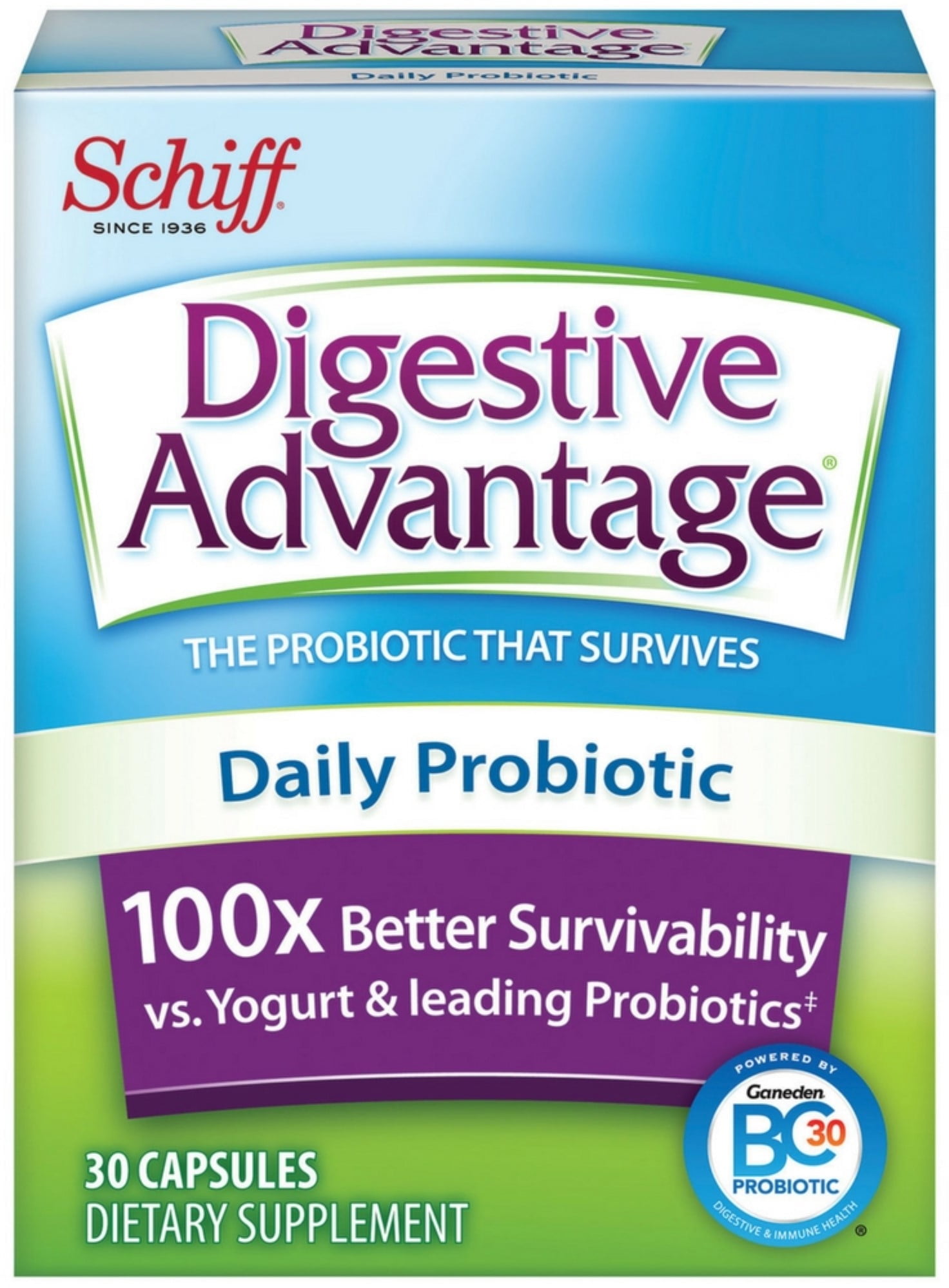 Digestive Advantage Daily Probiotic Capsules, 30 ct (Pack of 6 ...