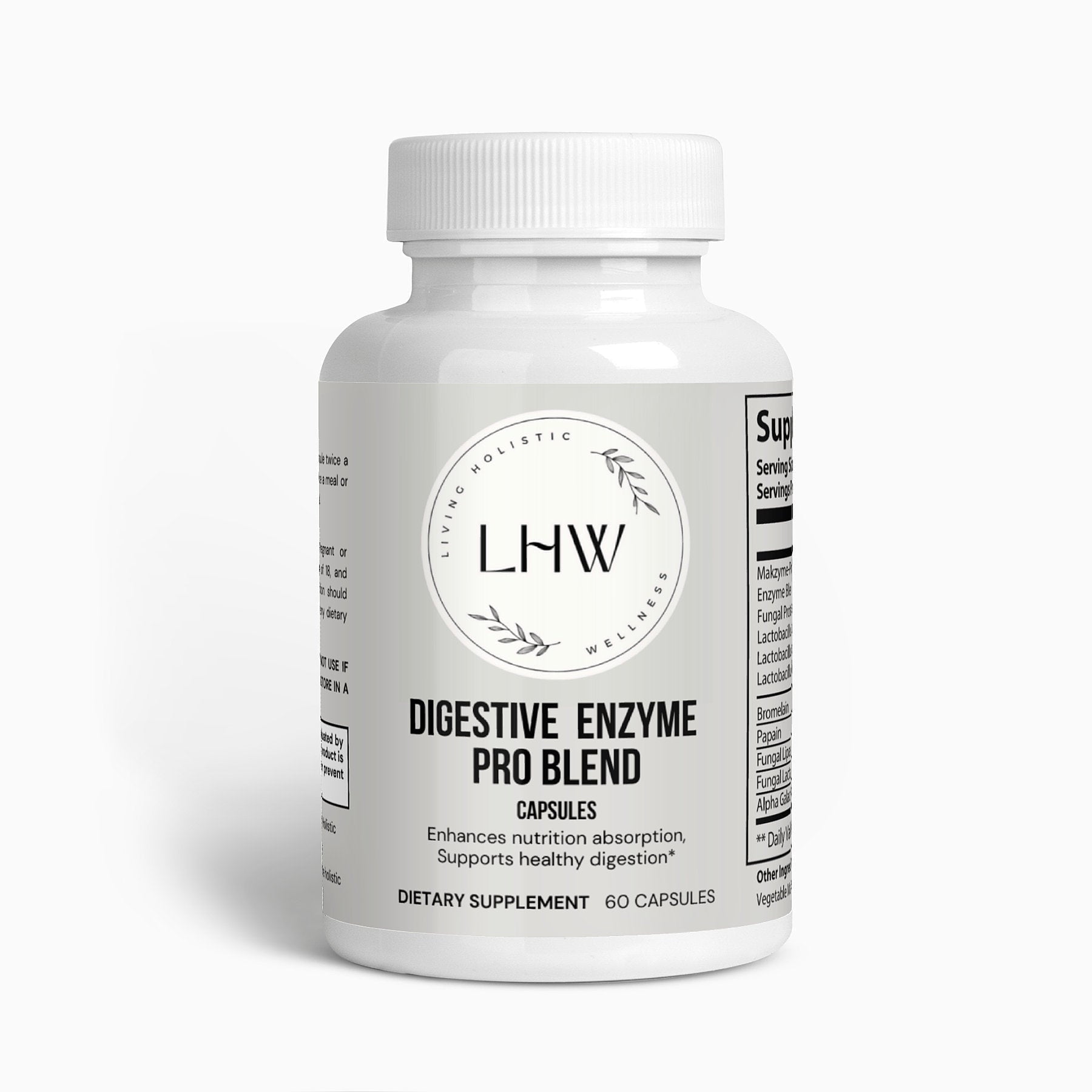 Living Holistic Wellness Digestive Enzyme Pro Blend 60 Count - Walmart.com