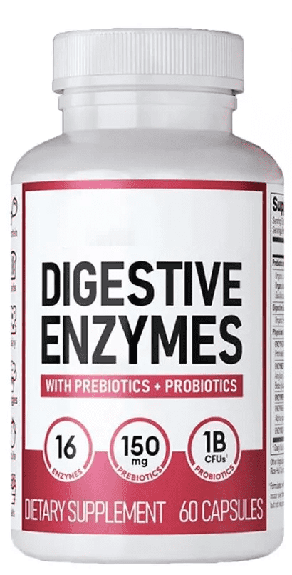 Digestive Enzymes - Multi Enzymes, Organic Prebiotics - 60 Capsules ...