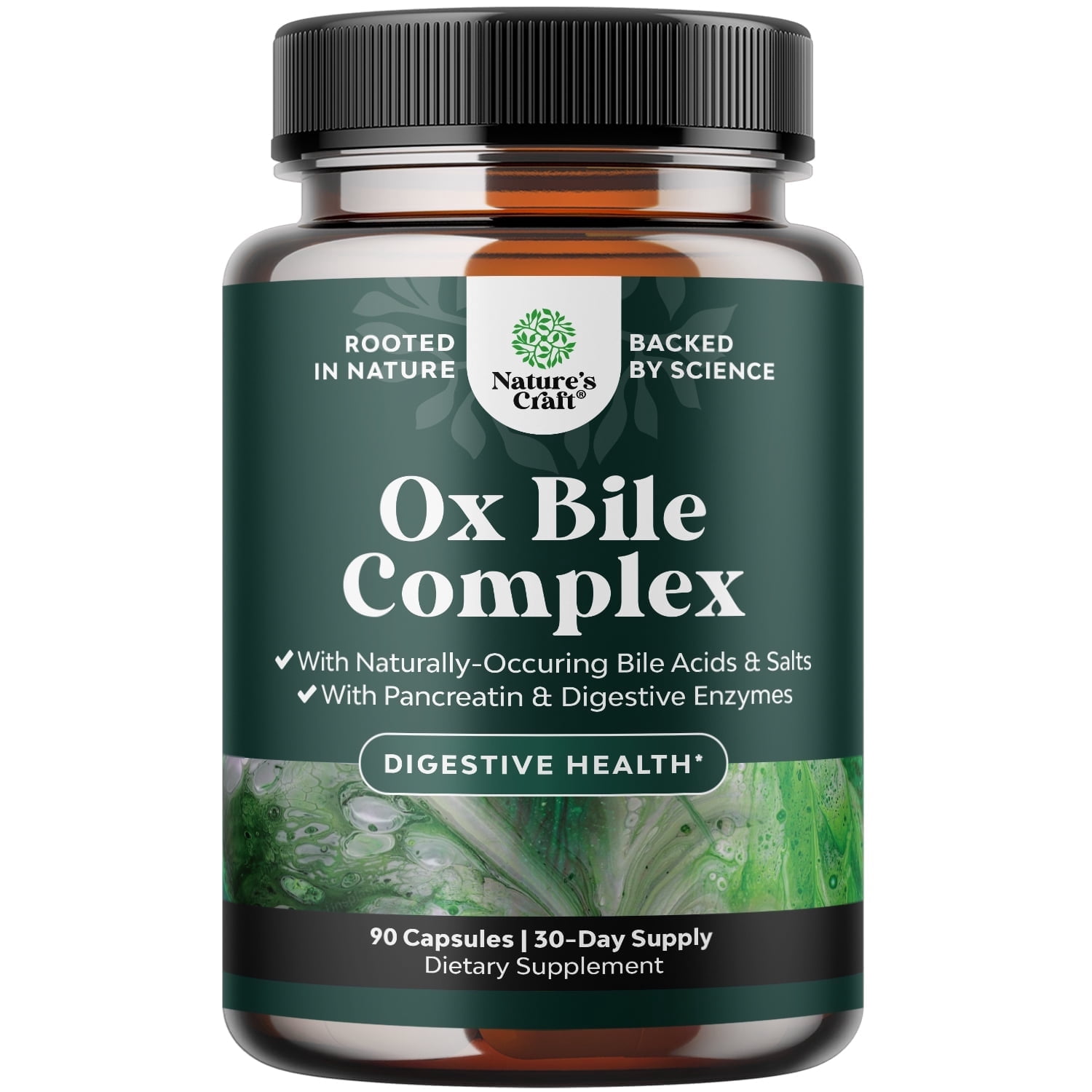 Natures Craft Digestive Enzymes with Ox Bile Supplement for Bile Salt ...