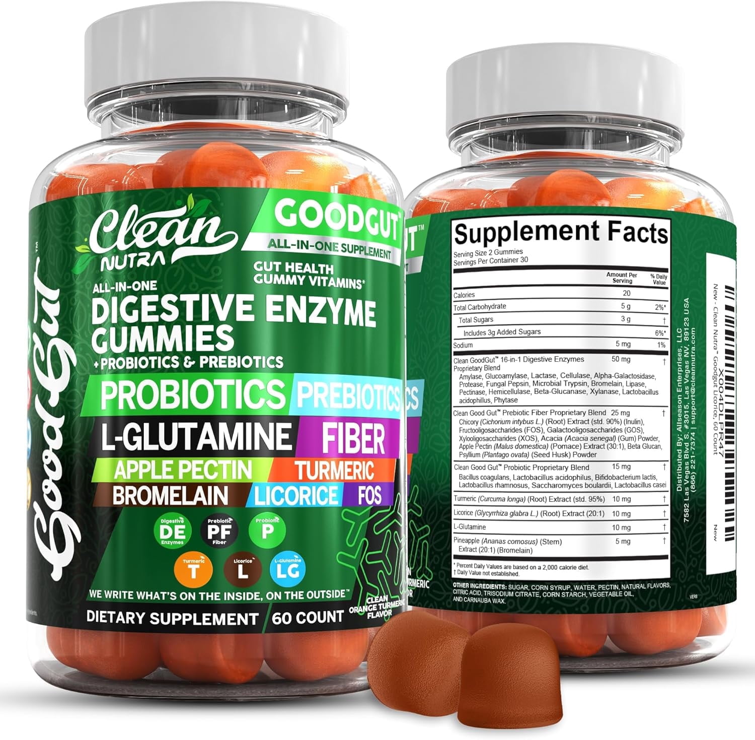 Clean Nutraceuticals Digestive Enzymes with Probiotics & Prebiotics for ...