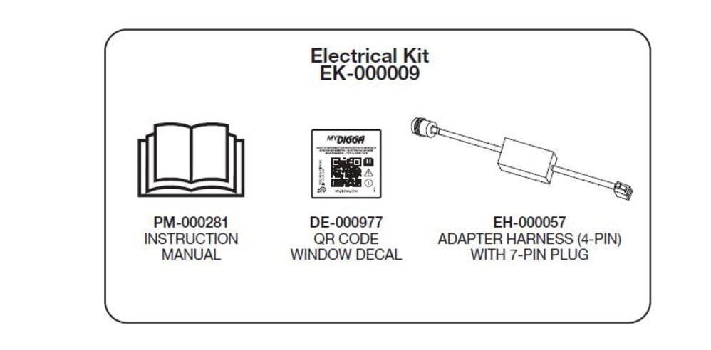 Digga North America Adapter Harness Kit- Bobcat 7 Pin - 4 Wire Plug ...