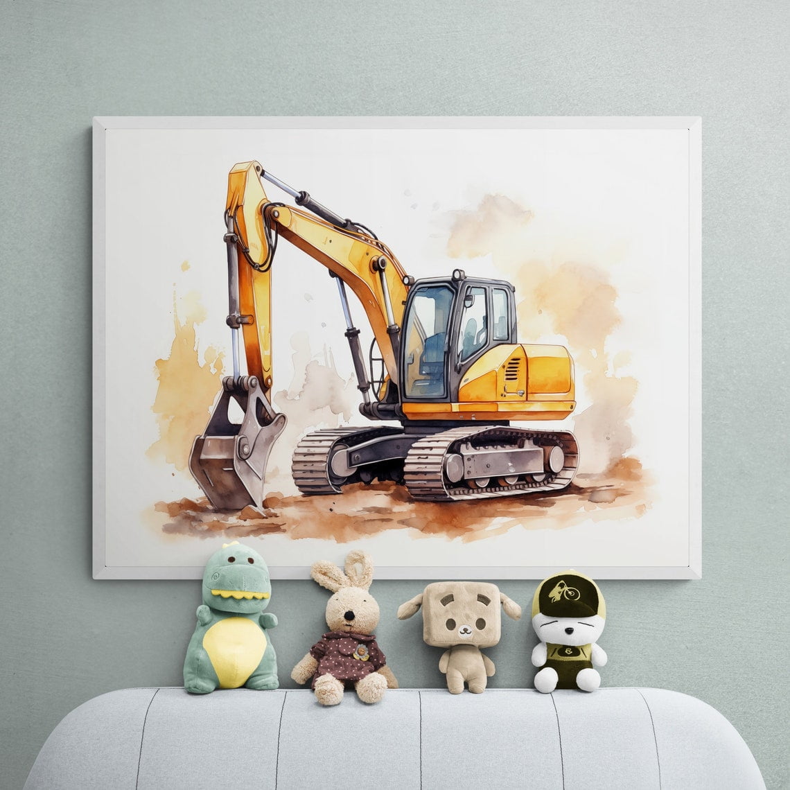 Digger, Boys Wall Art, Construction Diggers, Digger Print, Digger Wall ...