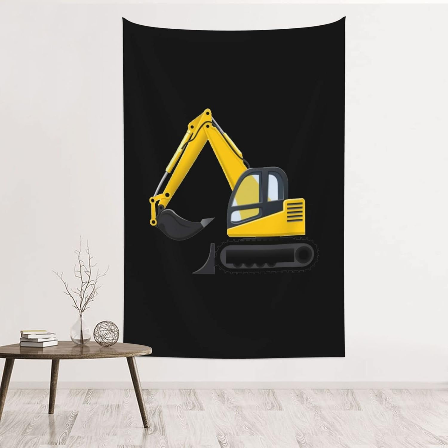 Digger Bulldozer Excavator Tapestry Wall Hanging Decorative Blanket ...