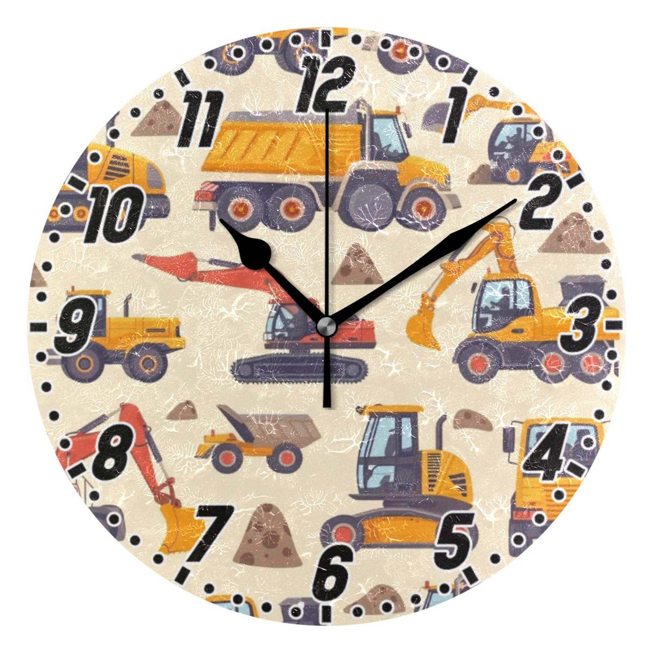 Digger Excavator Truck Mound Wall Clock 9.8 inch Battery Operated ...