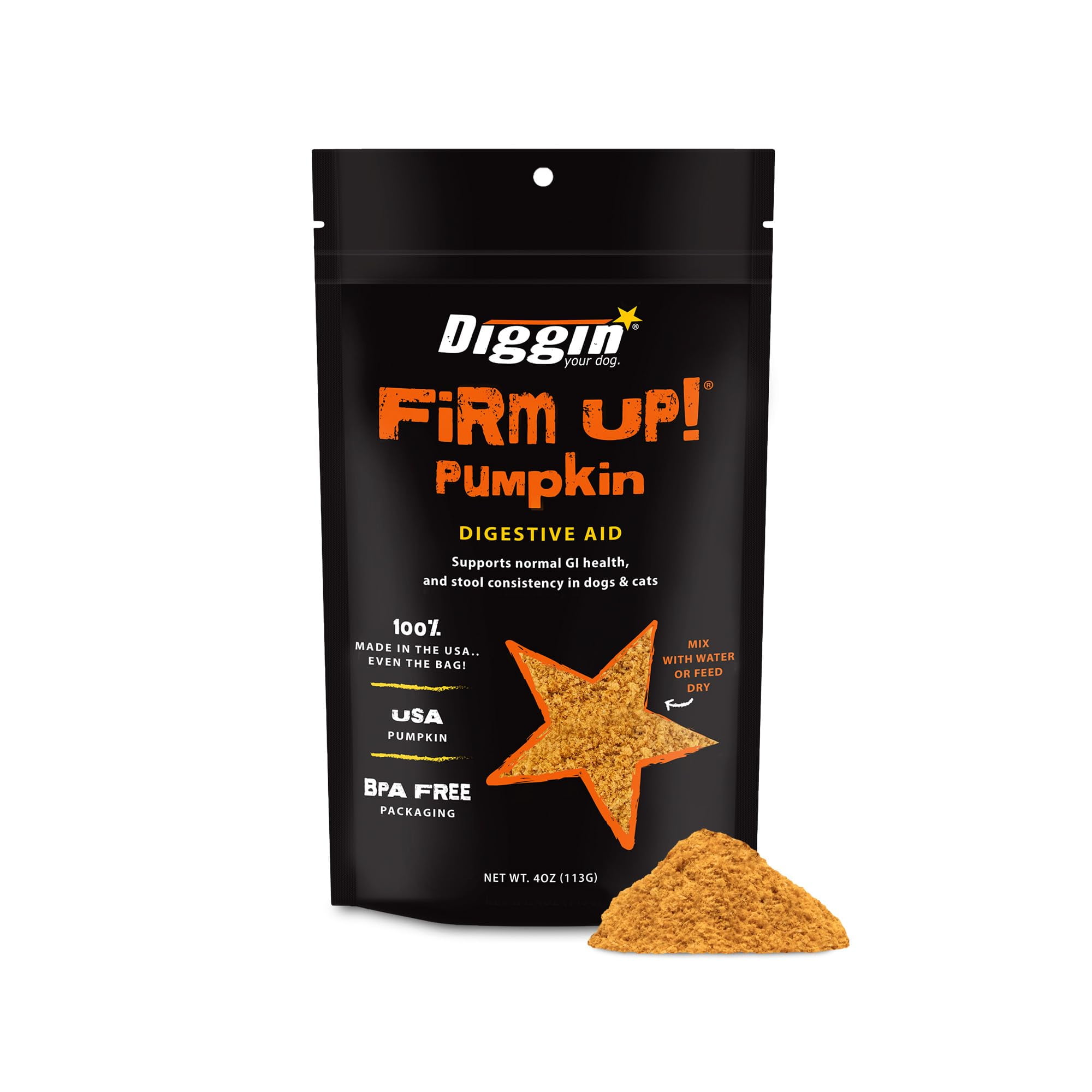 Diggin' Your Dog - DMF15 Firm Up Pumpkin for Dogs & Cats - Fiber ...