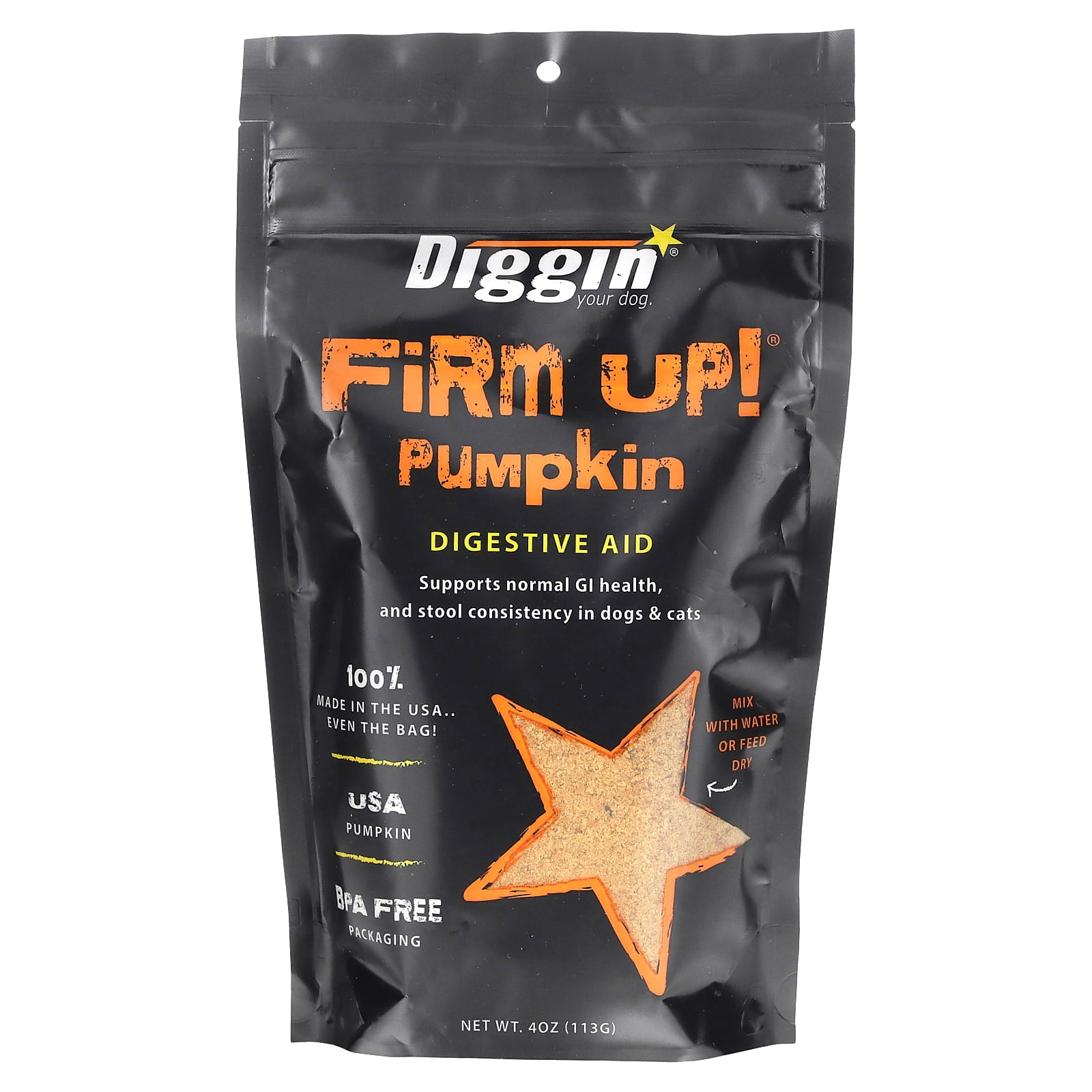 Diggin your dog Firm Up!, Pumpkin, Digestive Aid, 4 oz (113 g ...