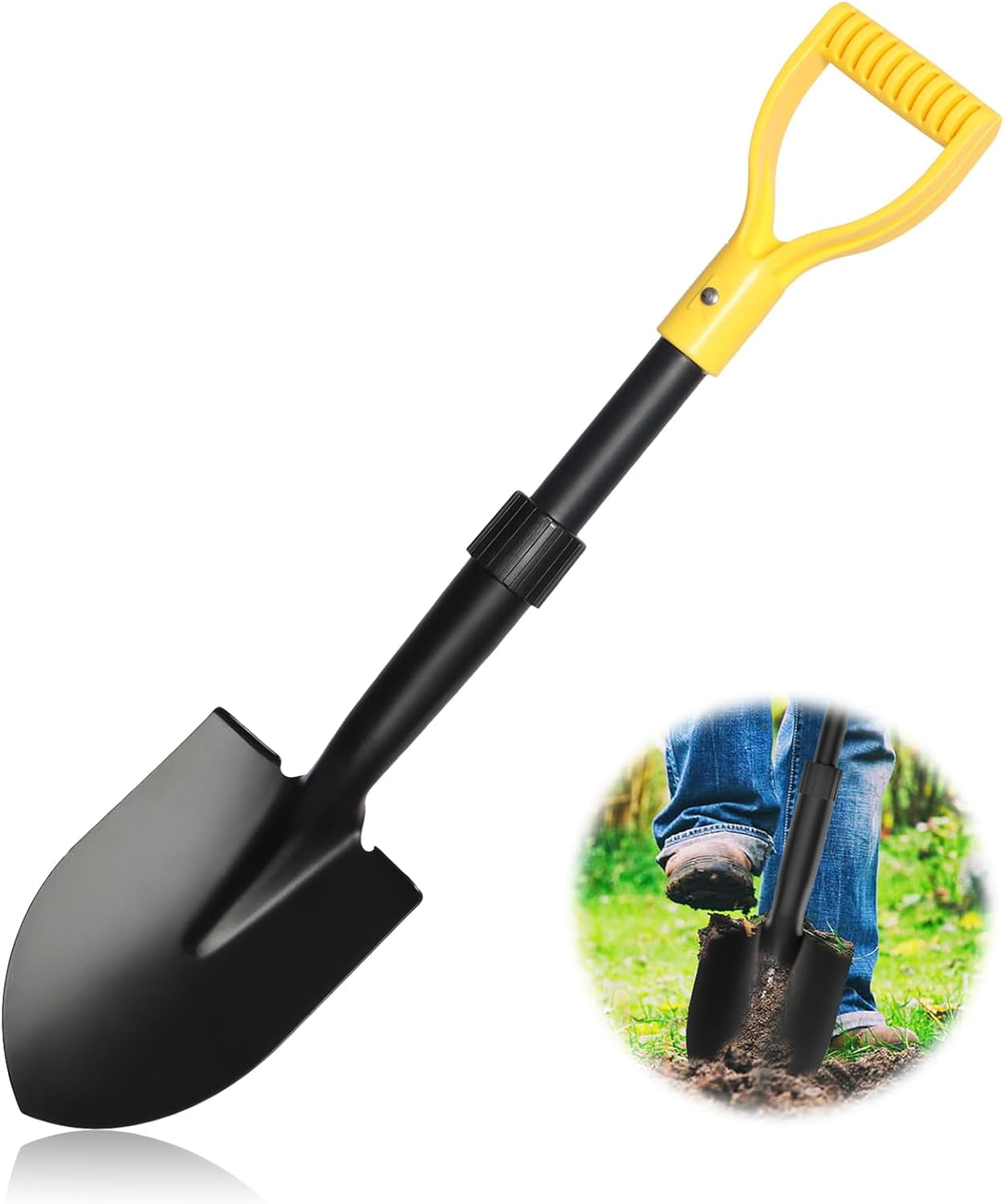 for Digging, 28" Small Shovels Heavy Duty with D Handle, Pointed Spade ...