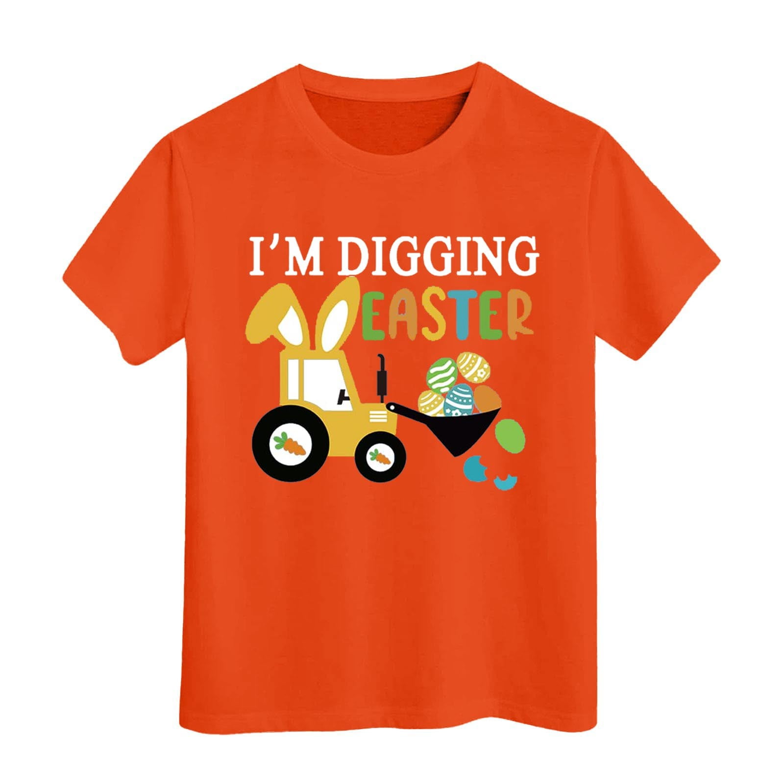 Digging Easter Top for Kids Girls Unisex Round Neck Eggs Bunny Outfits ...