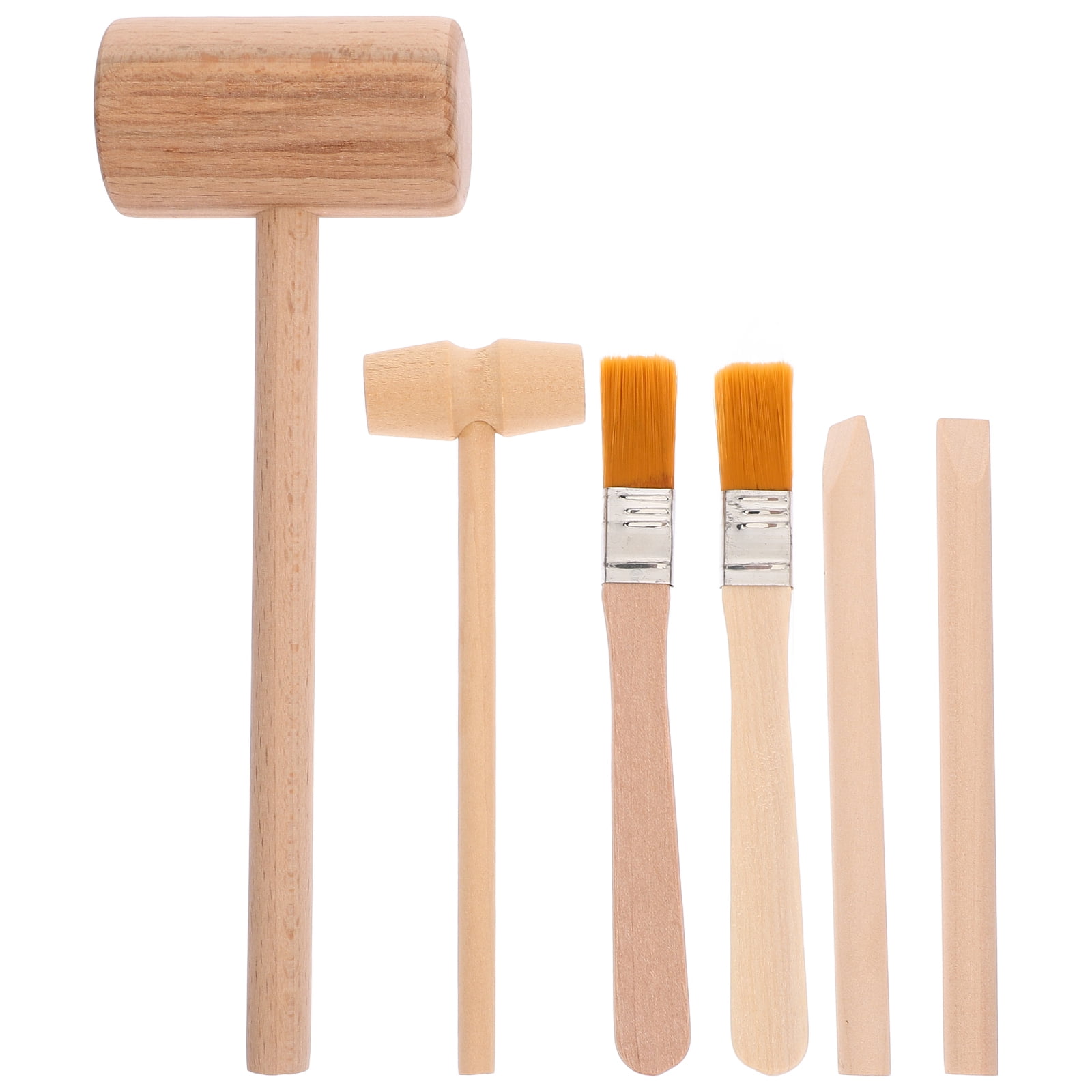 1 Set Kids Dig Tool Toy Wooden Hammer Brush Chisel Tool Kit Pretend ...