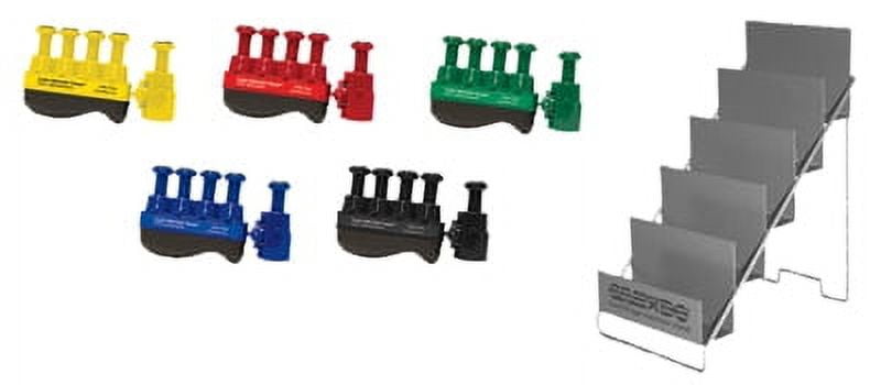 Digi-Flex Thumb, set of 5 w/metal stand (1 ea: yellow, red, green, blue ...