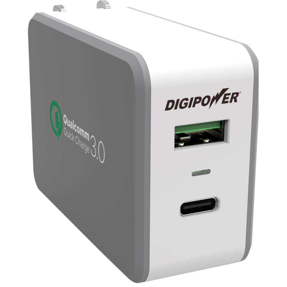 DigiPower 33W Dual Port USB Type-C Charger with Quick Charge 3.0 ...