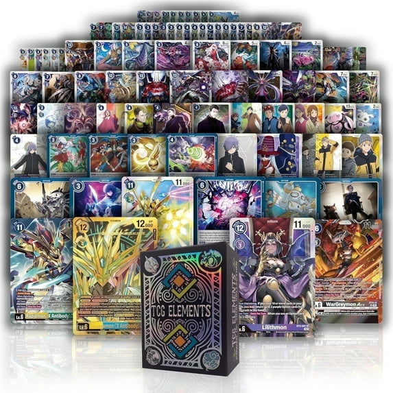 Digimon Ultra Rare Starter Bundle | 100 Cards | 99x C/UC | 15x Random ...