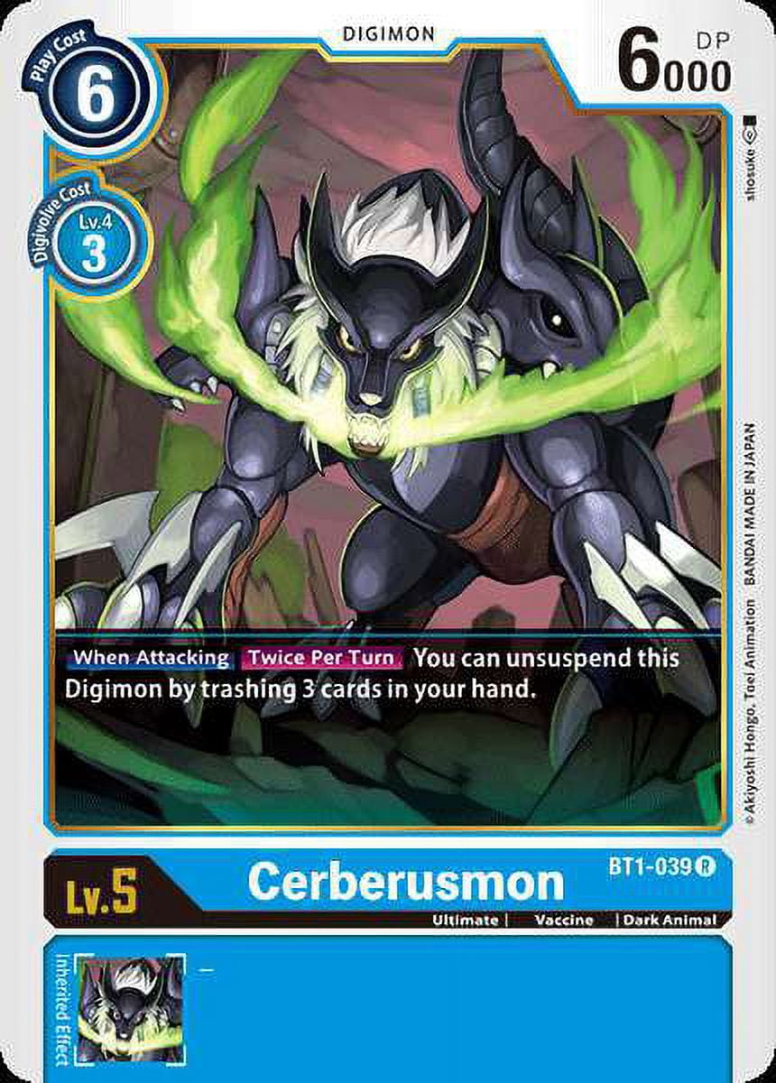 Digimon 2020 V.1 Rare Cerberusmon BT1-039 - Walmart.com