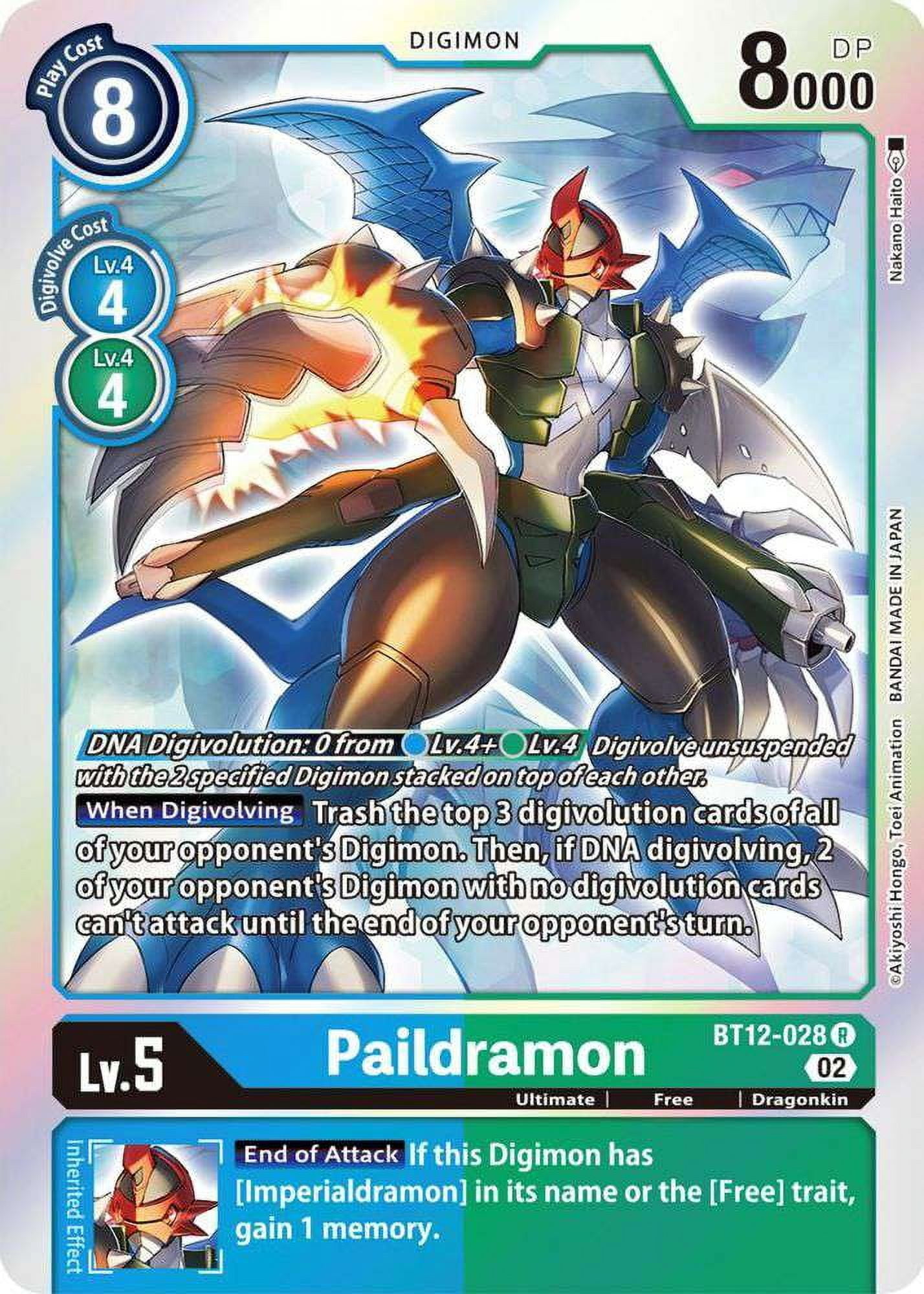 Digimon Across Time Rare Paildramon BT12-028 - Walmart.com