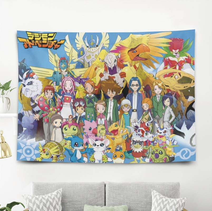 Digimon Adventure Tapestry Gift Wall Hanging Backdrop for Room Bedroom ...