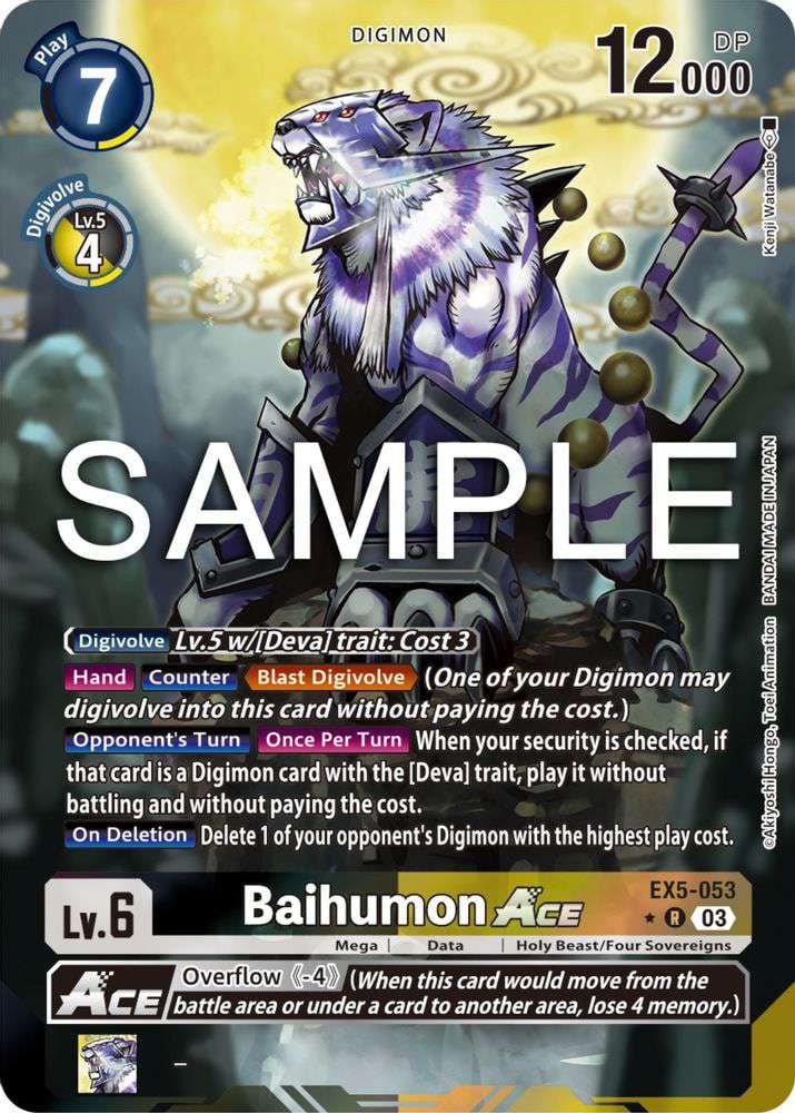 Digimon Animal Colosseum Rare Baihumon Ace EX5-053 (Alternate Art) - Walmart.com