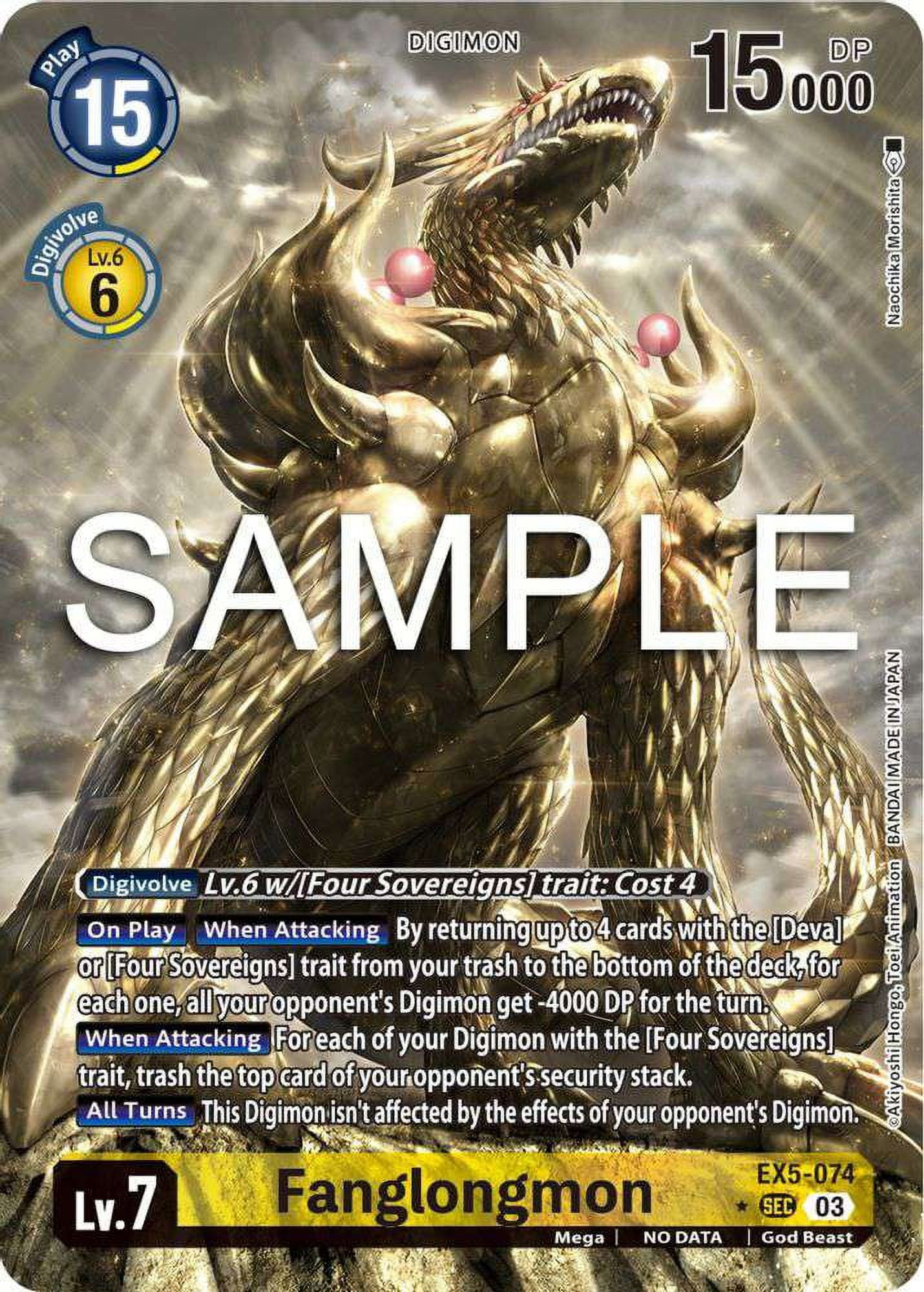 Digimon Animal Colosseum Secret Rare Fanglongmon EX5-074 (Alternate Art) - Walmart.com
