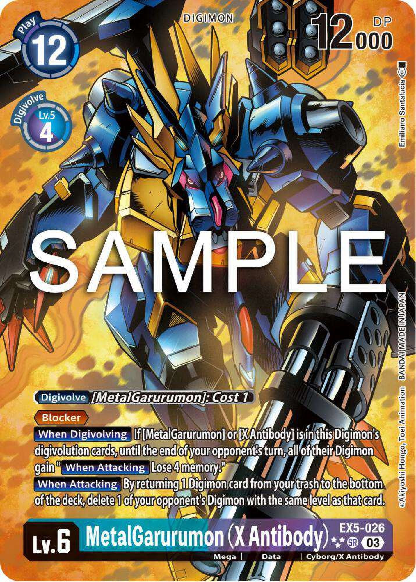 Digimon Animal Colosseum Super Rare MetalGarurumon (X Antibody) EX5-026 (3 Star Alternate Art ...