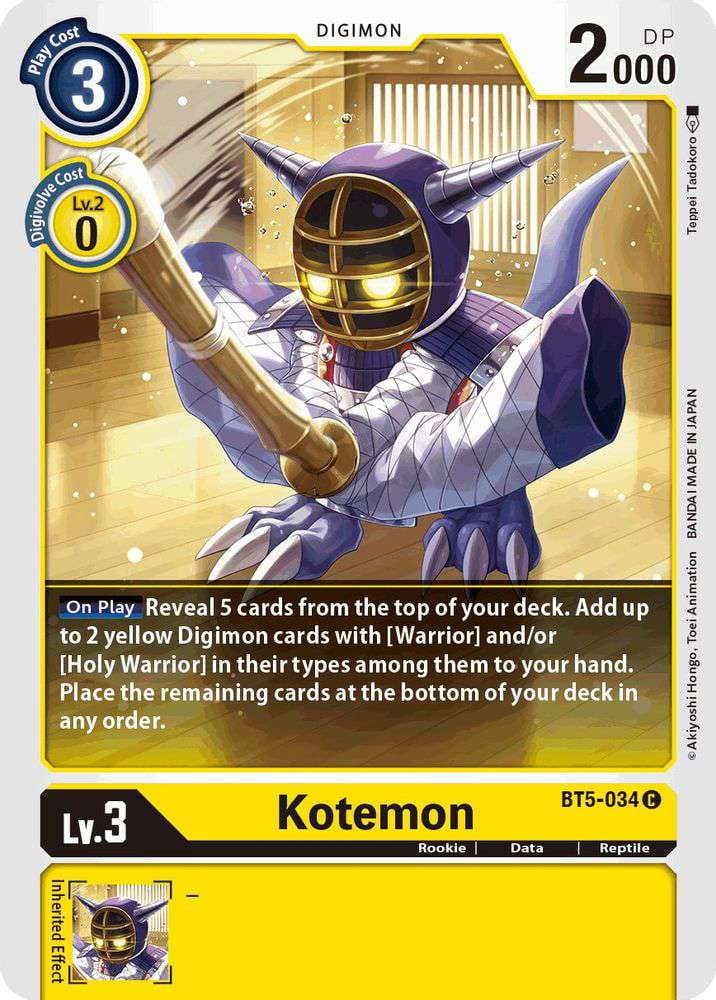 Digimon Battle of Omni Common Kotemon BT5-034 - Walmart.com