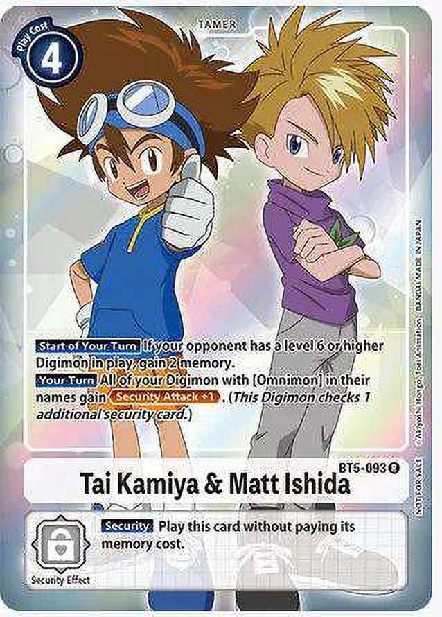 Digimon Battle of Omni Rare Matt Ishida & Tai Kamiya BT5-093 (Box Topper) - Walmart.com
