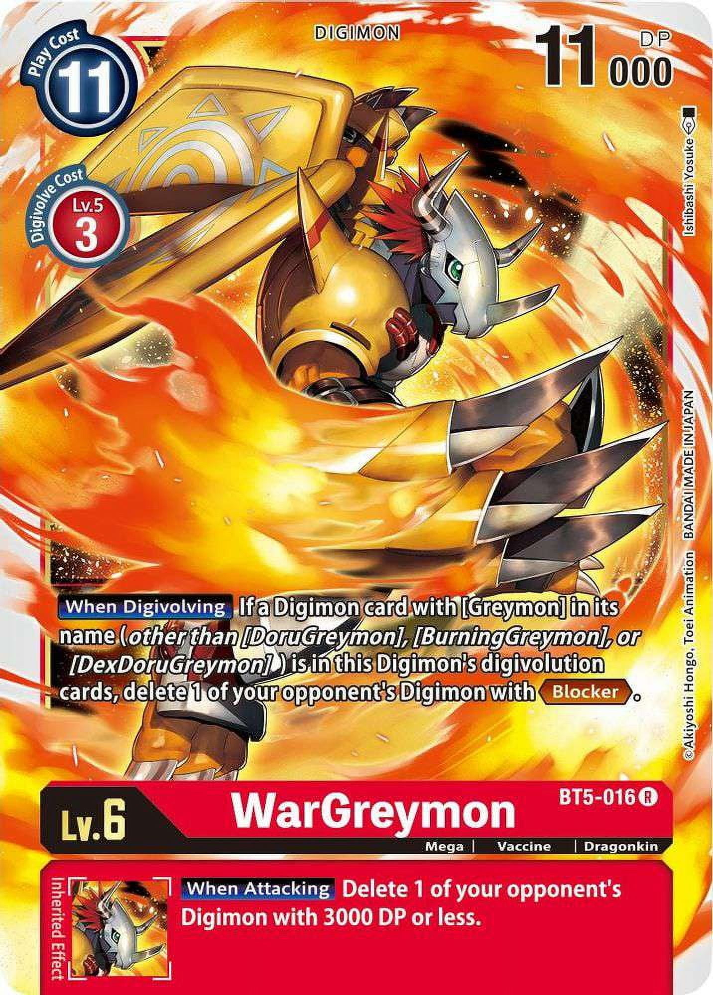 Digimon Battle of Omni Rare WarGreymon BT5-016 - Walmart.com