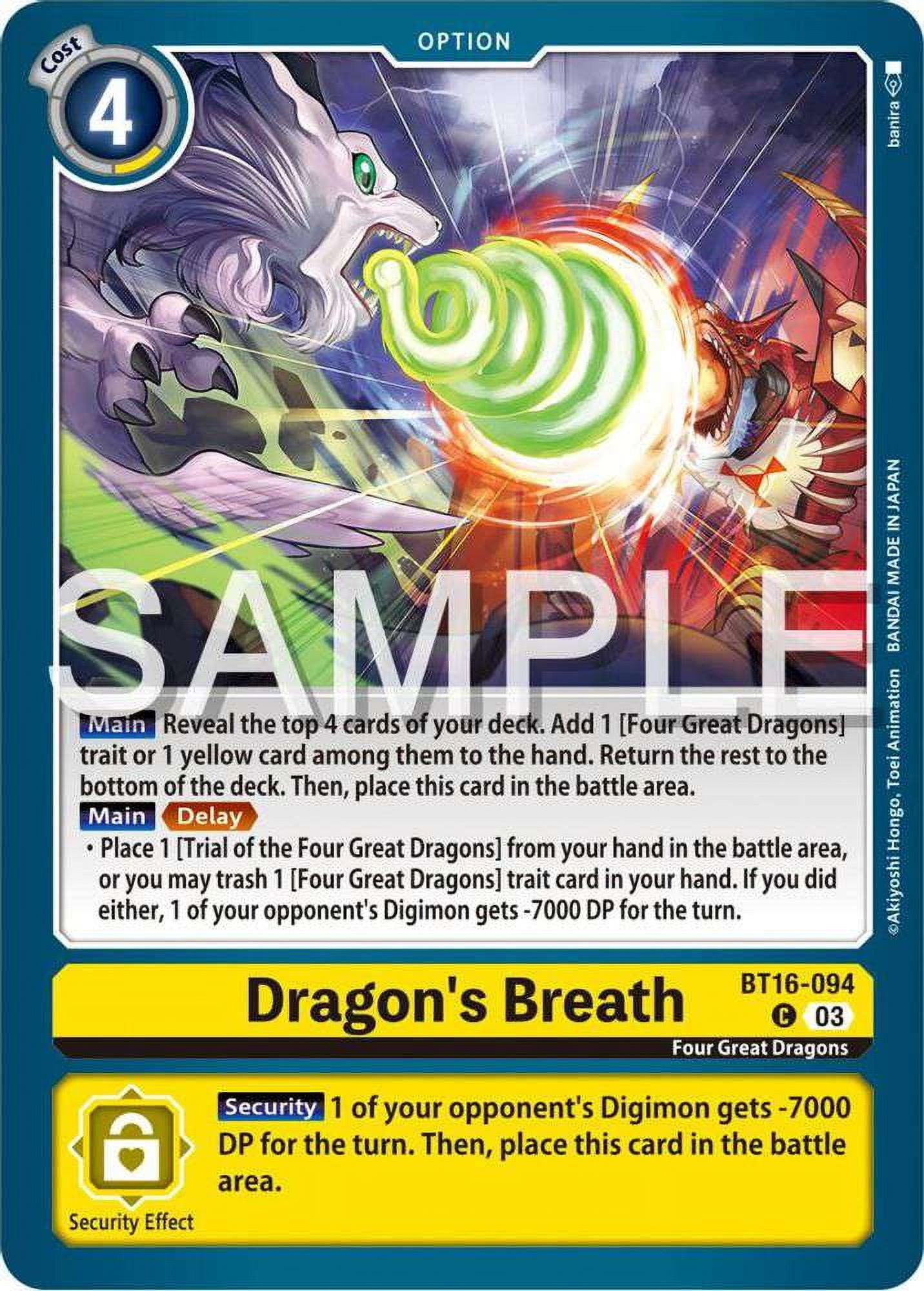 Digimon Beginning Observer Common Dragon's Breath BT16-094 - Walmart.com