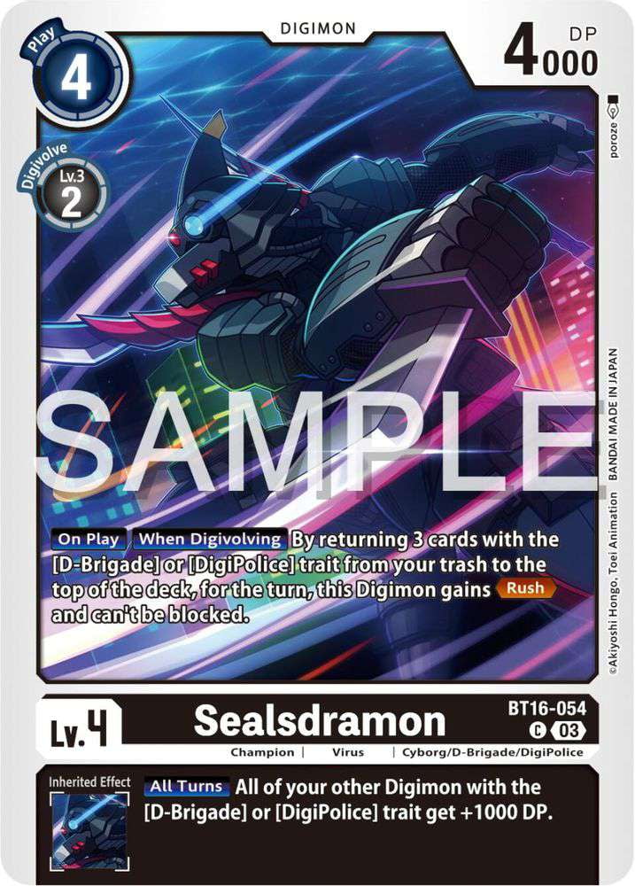 Digimon Beginning Observer Common Sealsdramon BT16-054 - Walmart.com