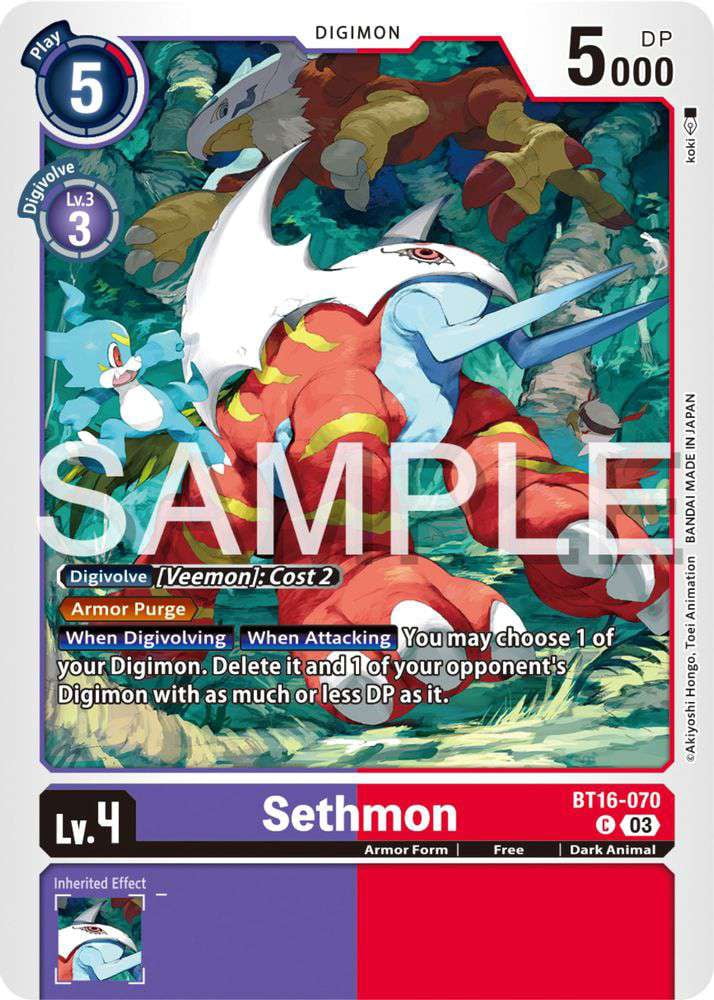 Digimon Beginning Observer Common Sethmon BT16-070 - Walmart.com