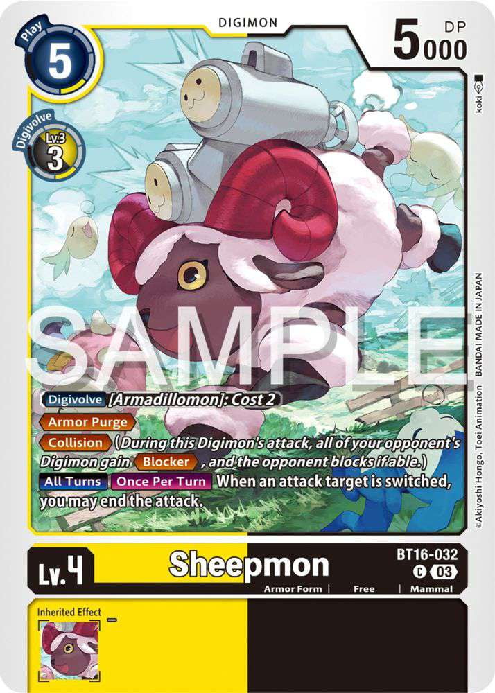 Digimon Beginning Observer Common Sheepmon BT16-032 - Walmart.com