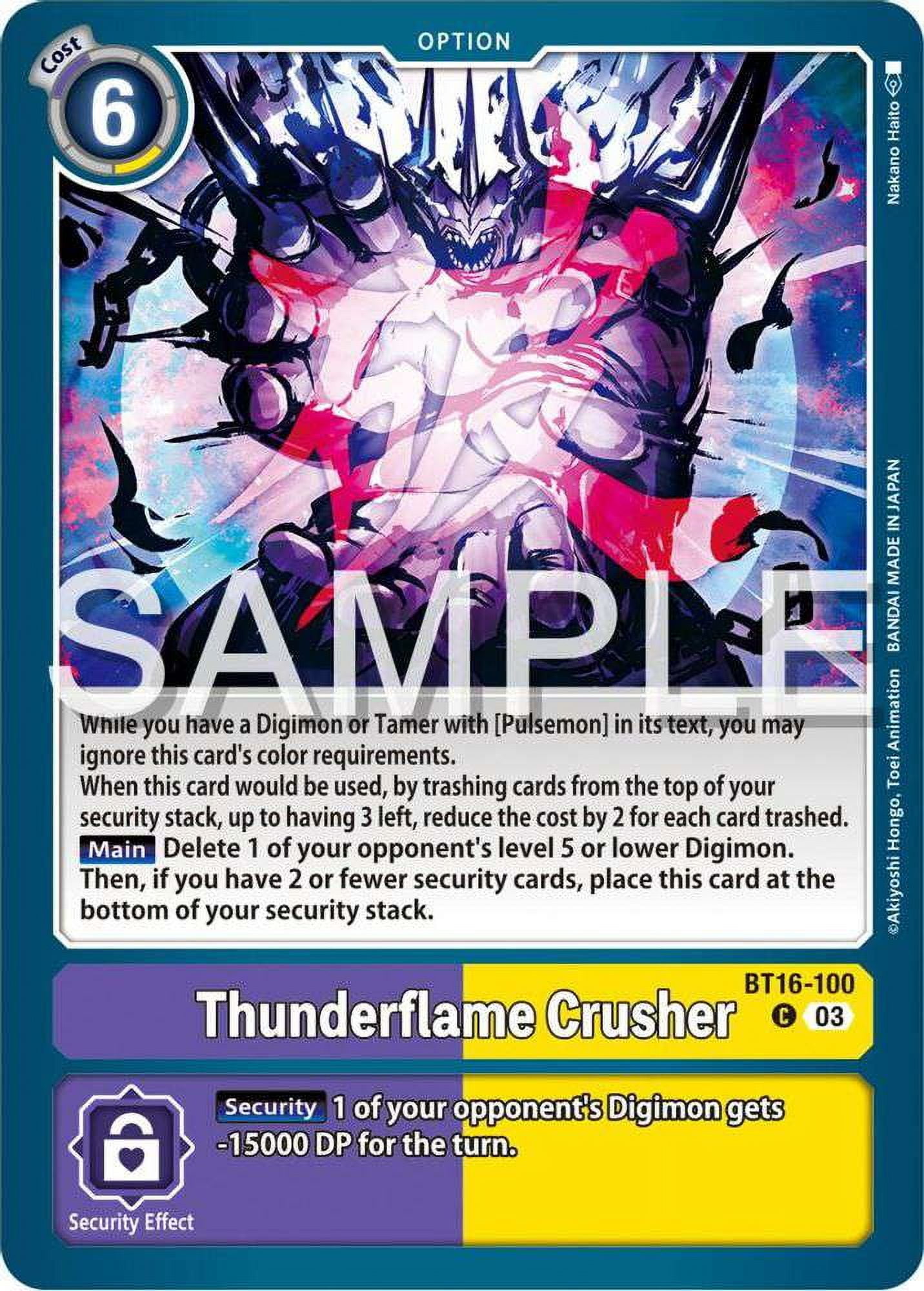 Digimon Beginning Observer Common Thunderflame Crusher BT16-100 ...