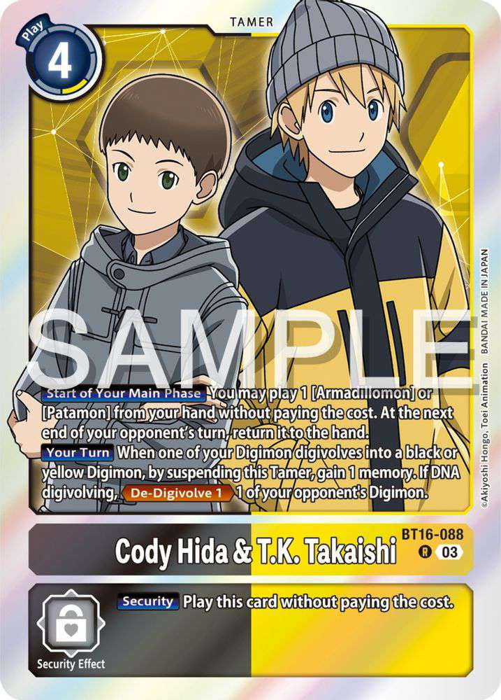 Digimon Beginning Observer Rare Cody Hida & T.K. Takaishi BT16-088 - Walmart.com