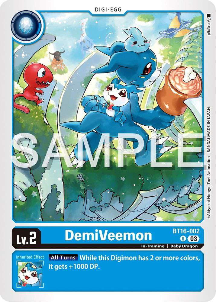 Digimon Beginning Observer Uncommon DemiVeemon BT16-002 - Walmart.com