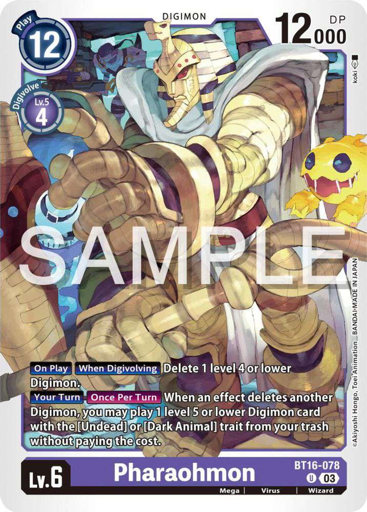Digimon Beginning Observer Uncommon Pharaohmon BT16-078 - Walmart.com