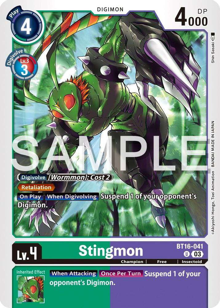 Digimon Beginning Observer Uncommon Stingmon BT16-041 - Walmart.com