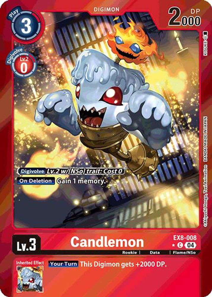 Digimon Chain of Liberation Common Candlemon EX8-008 (Limited Foil ...