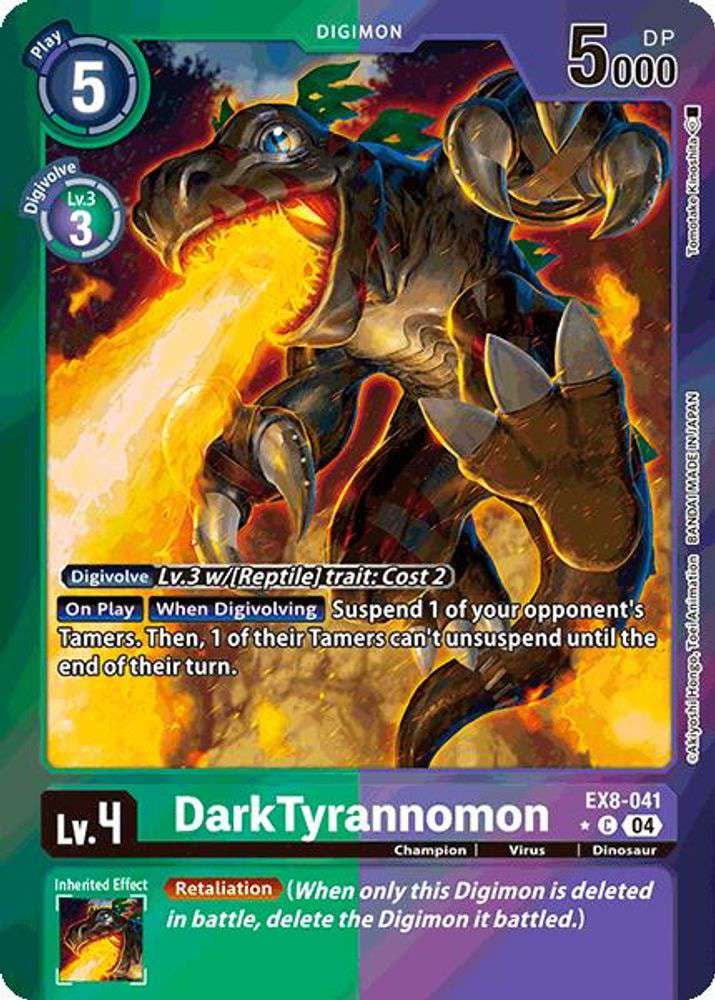 Digimon Chain of Liberation Common DarkTyrannomon EX8-041 (Limited Foil ...