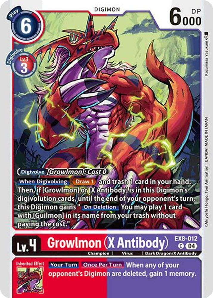 Digimon Chain of Liberation Common Grolwmon EX8-012 (X Antibody ...