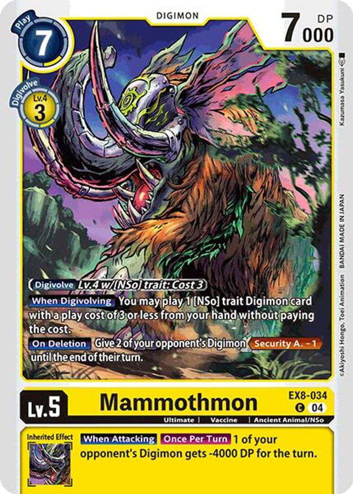 Digimon Chain of Liberation Common Mammothmon EX8-034 - Walmart.com