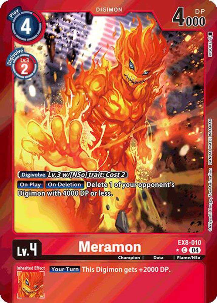 Digimon Chain of Liberation Common Meramon EX8-010 (Limited Foil ...