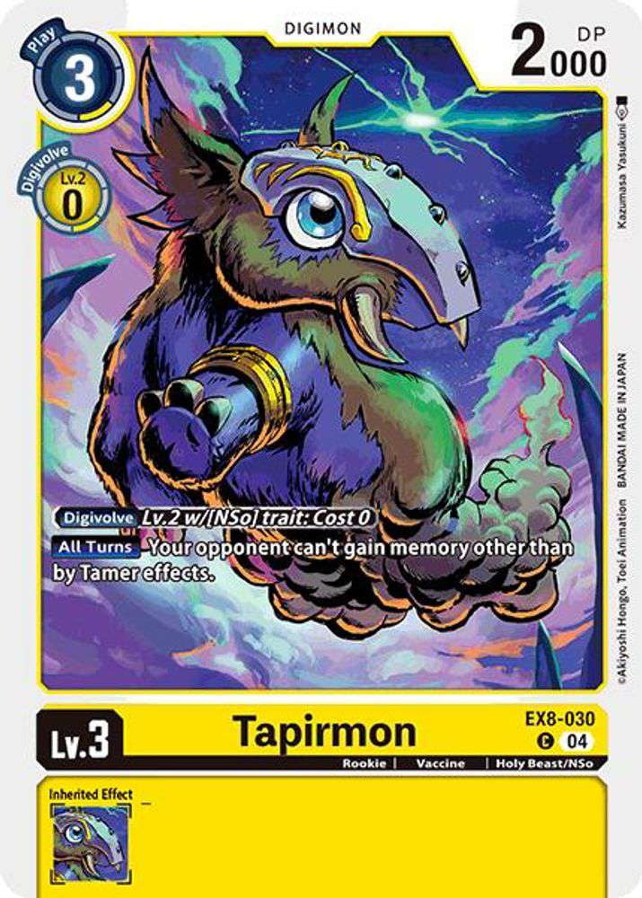 Digimon Chain of Liberation Common Tapirmon EX8-030 - Walmart.com