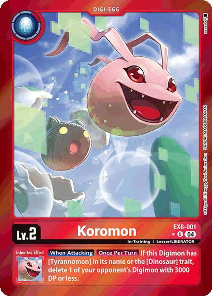 Digimon Chain of Liberation Uncommon Koromon EX8-001 (Limited Foil ...