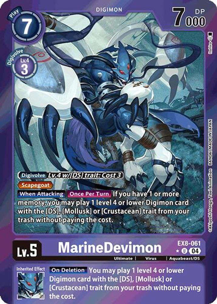 Digimon Chain of Liberation Uncommon MarineDevimon EX8-061 (Limited ...